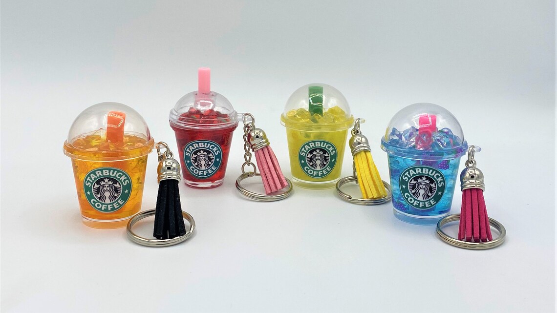 Mini Cup Key Chain Keychain Mini Keychain Starbucks - Etsy