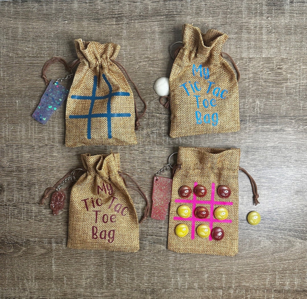 Burlap Tic Tac Toe Travel Bag, Kids Party Favor - Etsy