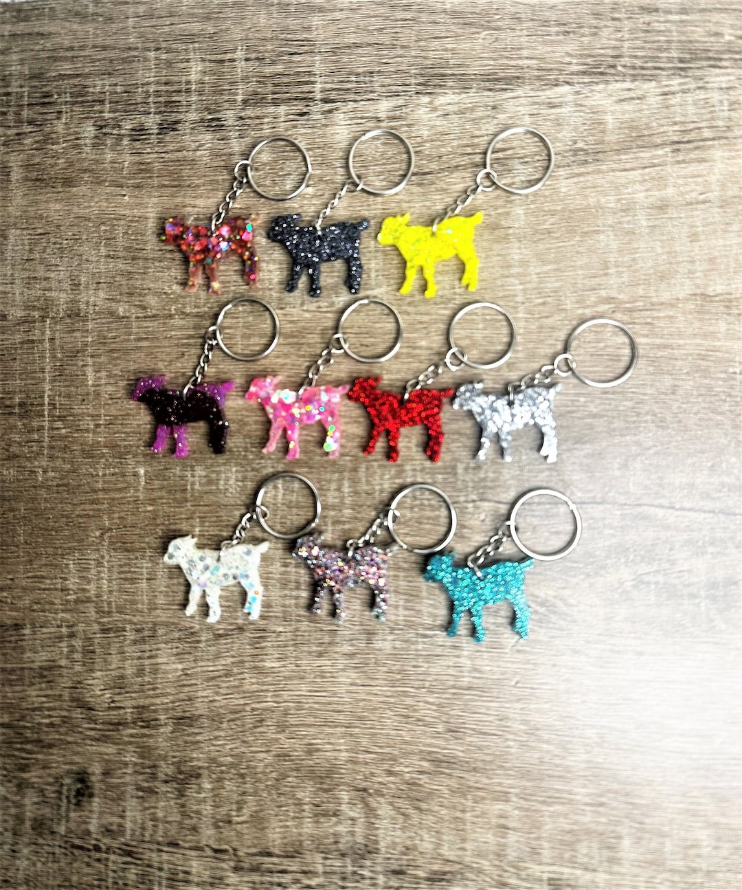 Baby Goat Keychain, Glitter Goat, Keychain, Glitter Keychain, Baby Goat ...