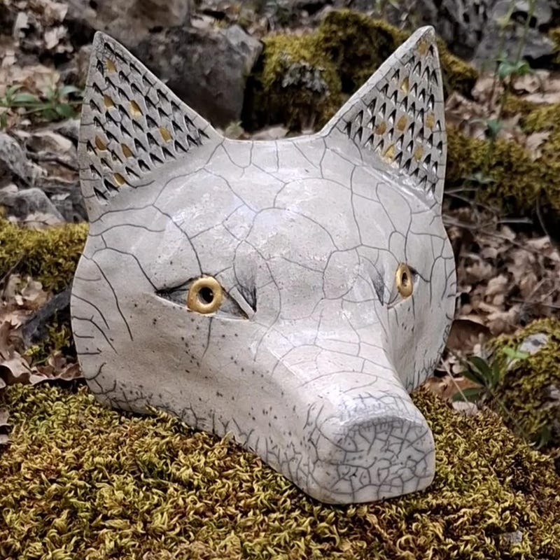 Ceramic Wolf Head - Etsy