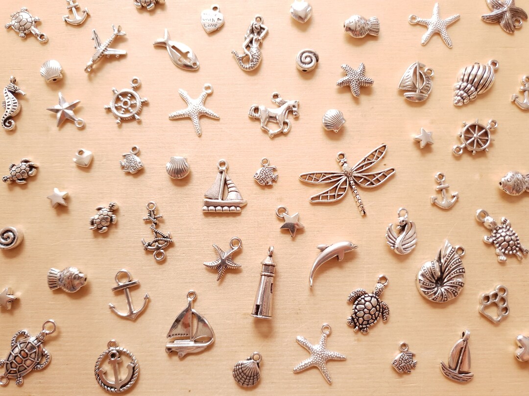 30-piece Maritime Jewelry Set With Pendants, Beads and Connectors ...