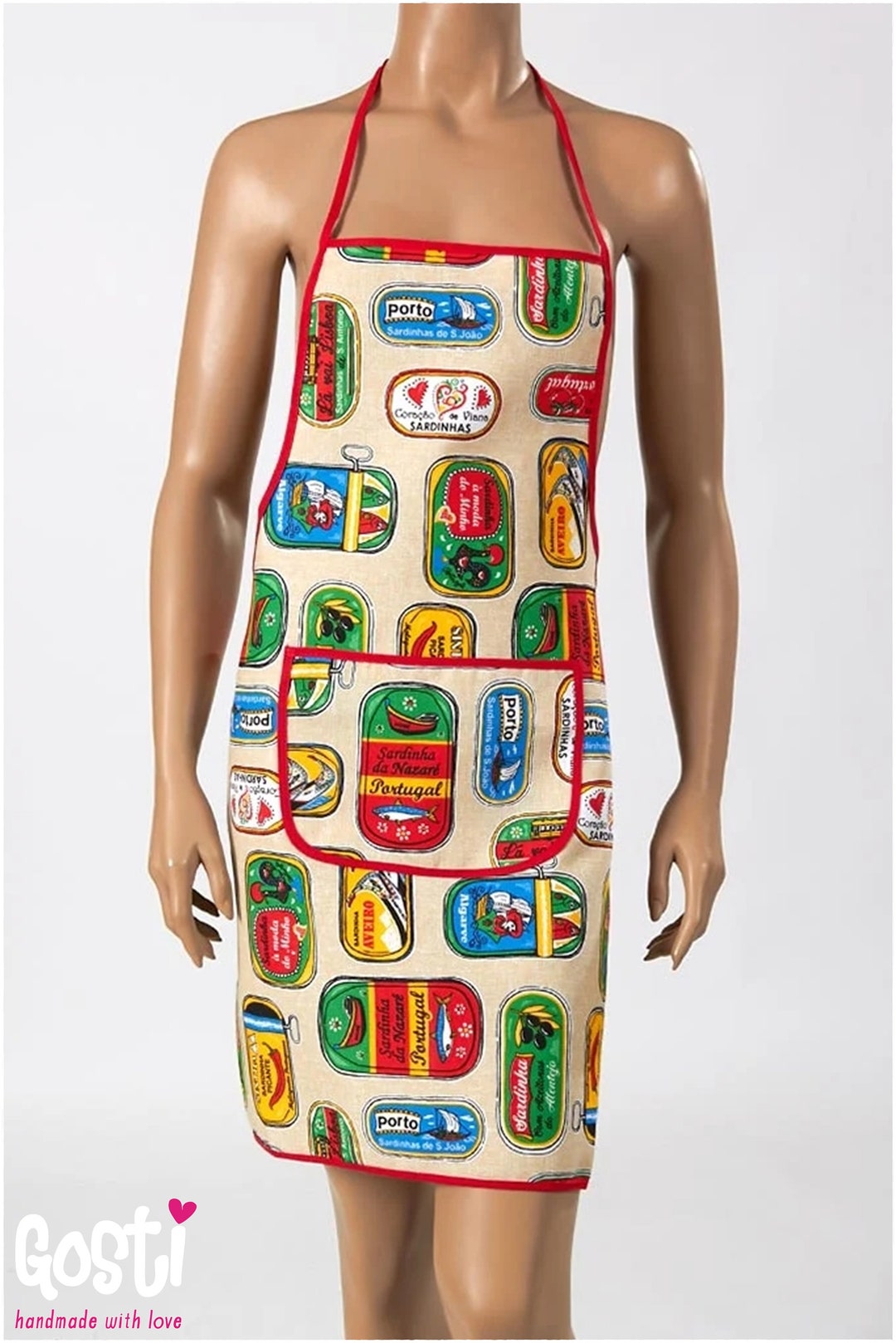 100% Cotton Kitchen Apron With Portuguese Motifs, Decorative Portuguese ...