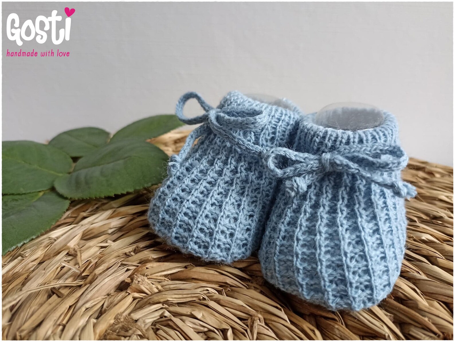 Knitted Baby Slipper With Small Decorative Lace in 6 Colors, One Size ...