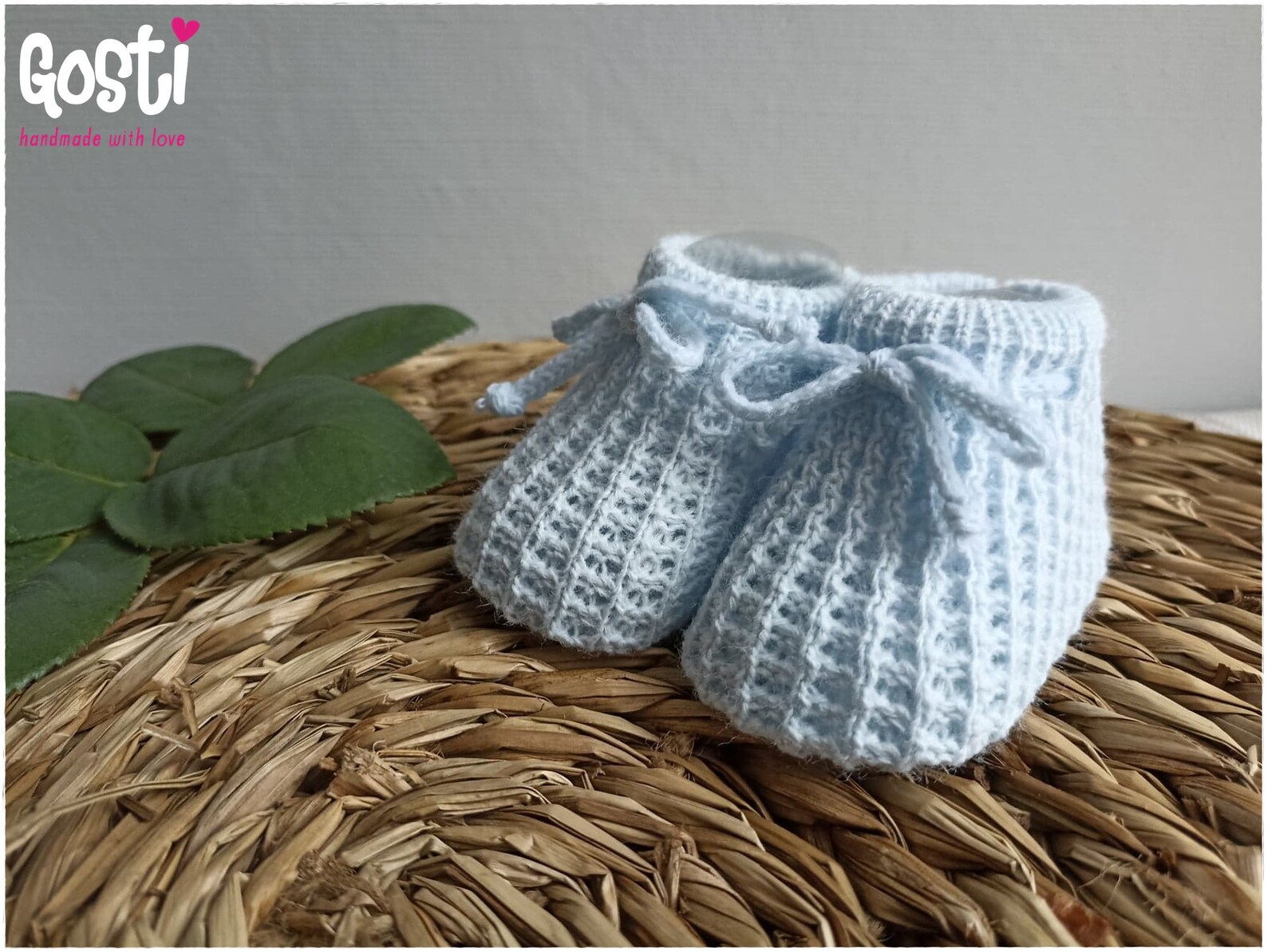 Knitted Baby Slipper With Small Decorative Lace in 6 Colors, One Size ...