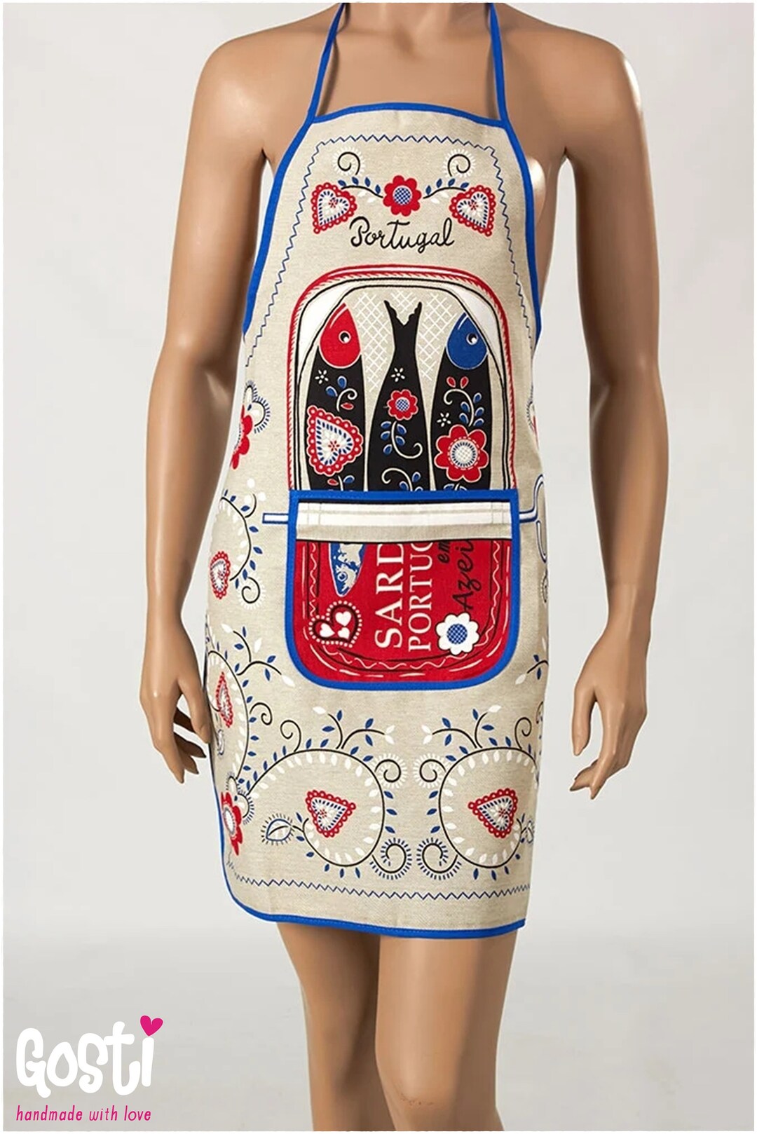 100% Cotton Kitchen Apron With Portuguese Motifs, Decorative Portuguese ...