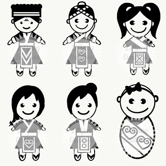 Hmong SVG print printable digital card diy bookmark | Etsy