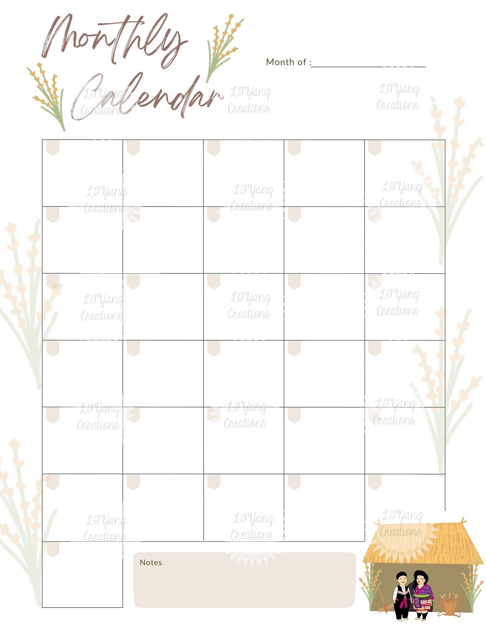 HMONG DAILY PLANNER, Printable Planner, Digital, Download Now ...