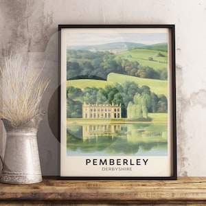 Jane Austen Pride and Prejudice | Pemberley Travel Poster Digital ...
