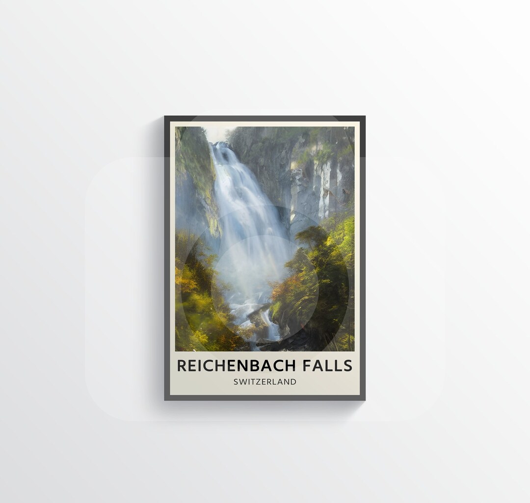 Sherlock Holmes the Reichenbach Falls Travel Poster Digital Download ...