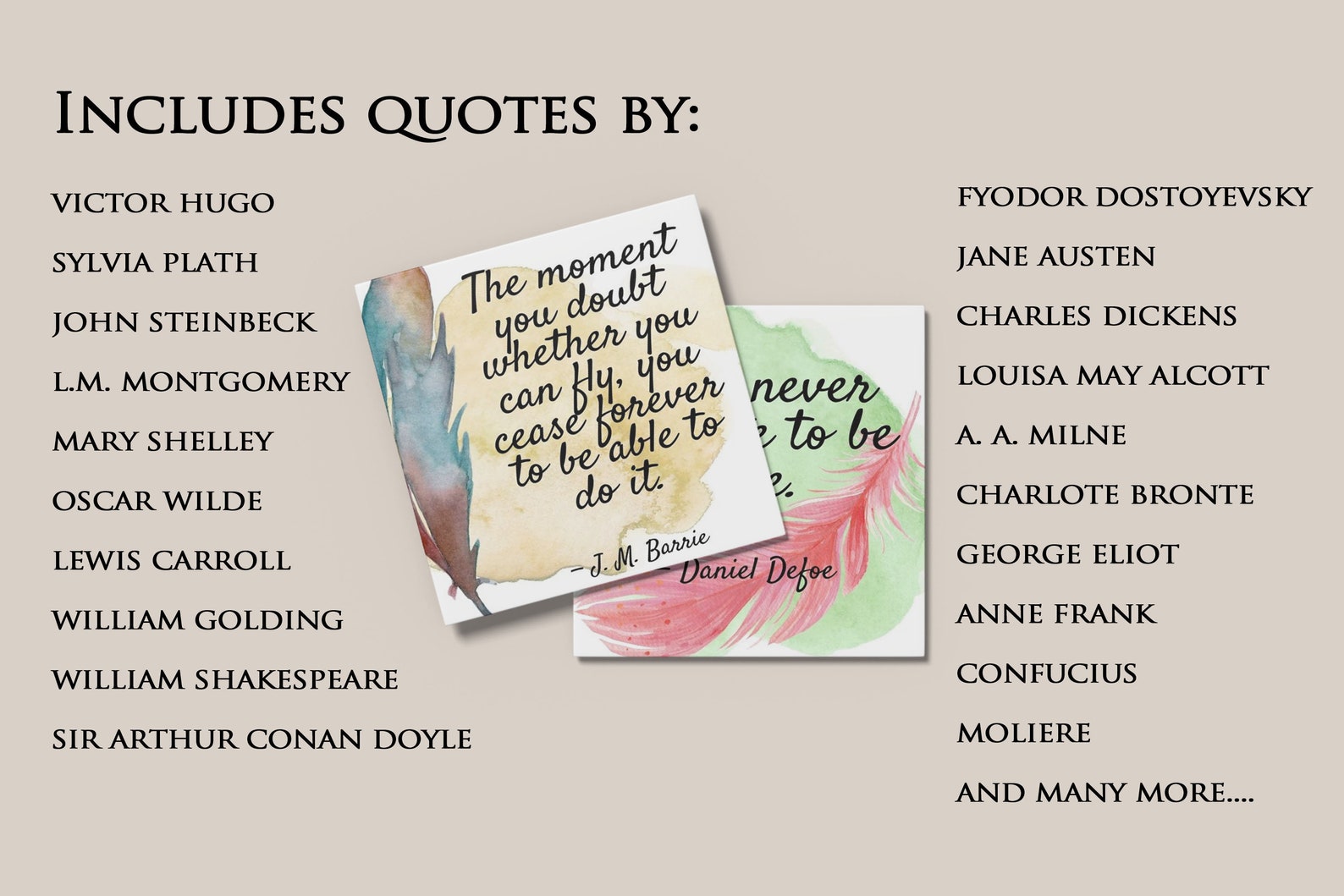 Literary Affirmation Cards Printable Download | Classic Literature ...