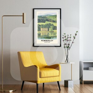 Jane Austen Pride and Prejudice | Pemberley Travel Poster Digital ...