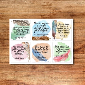 Literary Affirmation Cards Printable Download | Classic Literature ...