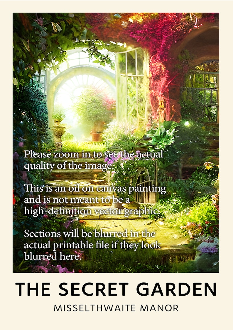The Secret Garden Travel Poster Digital Download | Frances Hodgson ...
