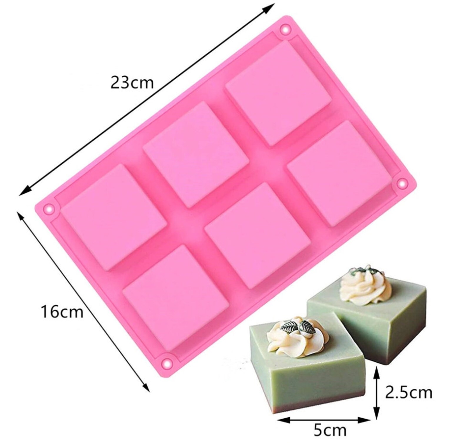 6 Right Rectangle Shaped Silicone Molds Resin/eproxy Crafts Chocolate ...