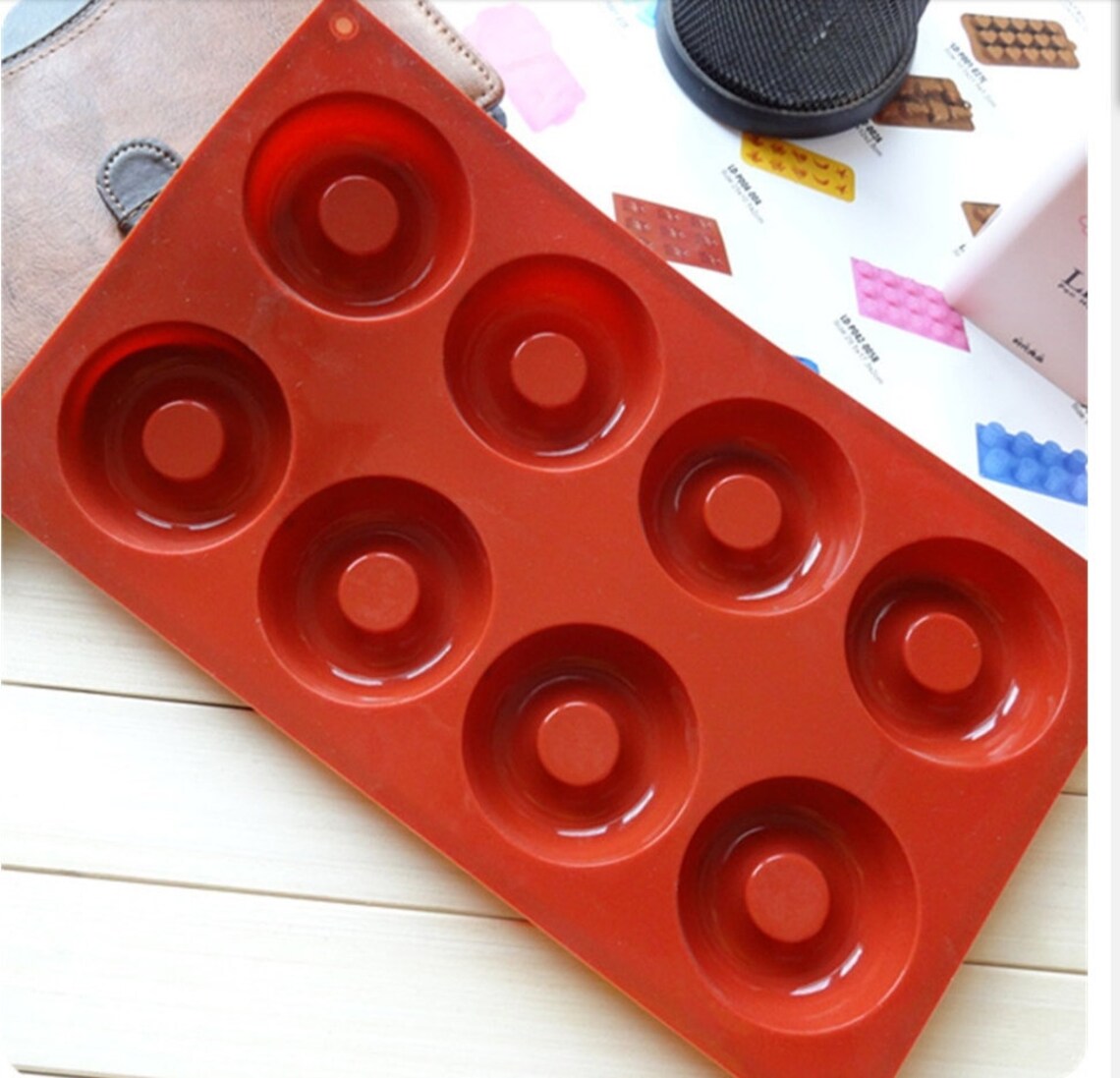 8 Small Donuts Bread Silicone Molds Valentine Fresh Fruit | Etsy