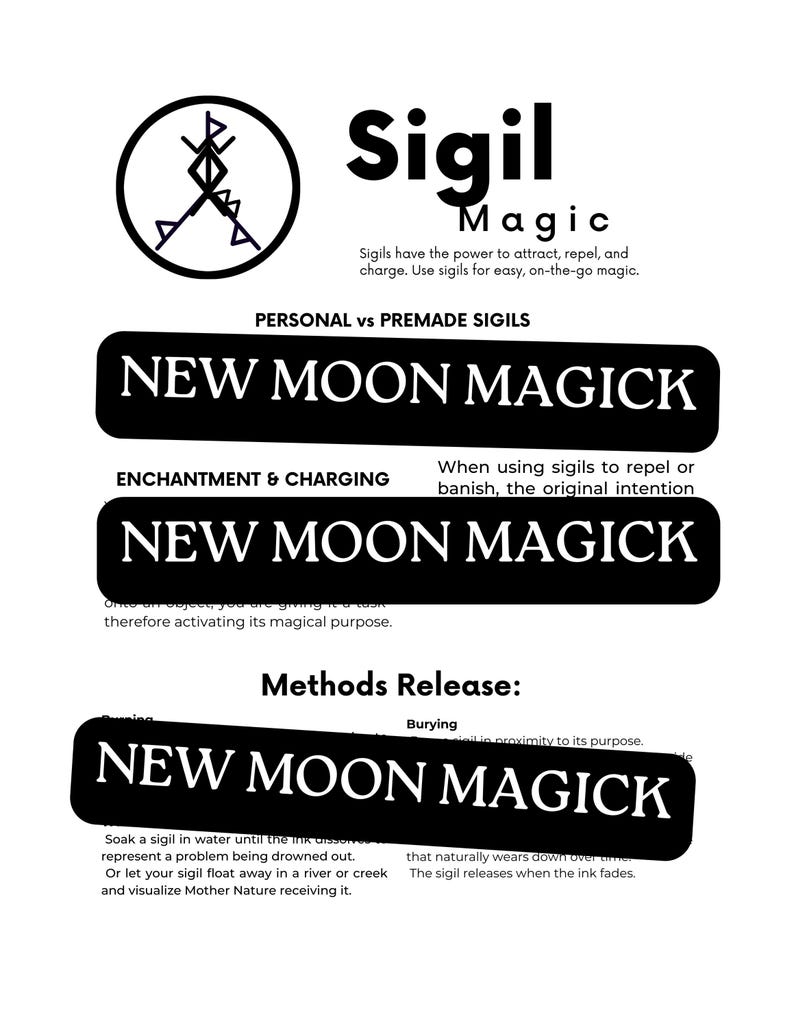 Sigil Guide Printable, Making Sigils, Magic Grimoire Printable, Book of ...