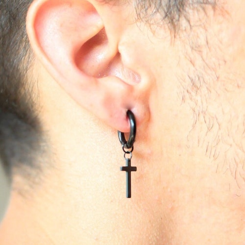 Black dangle earring store