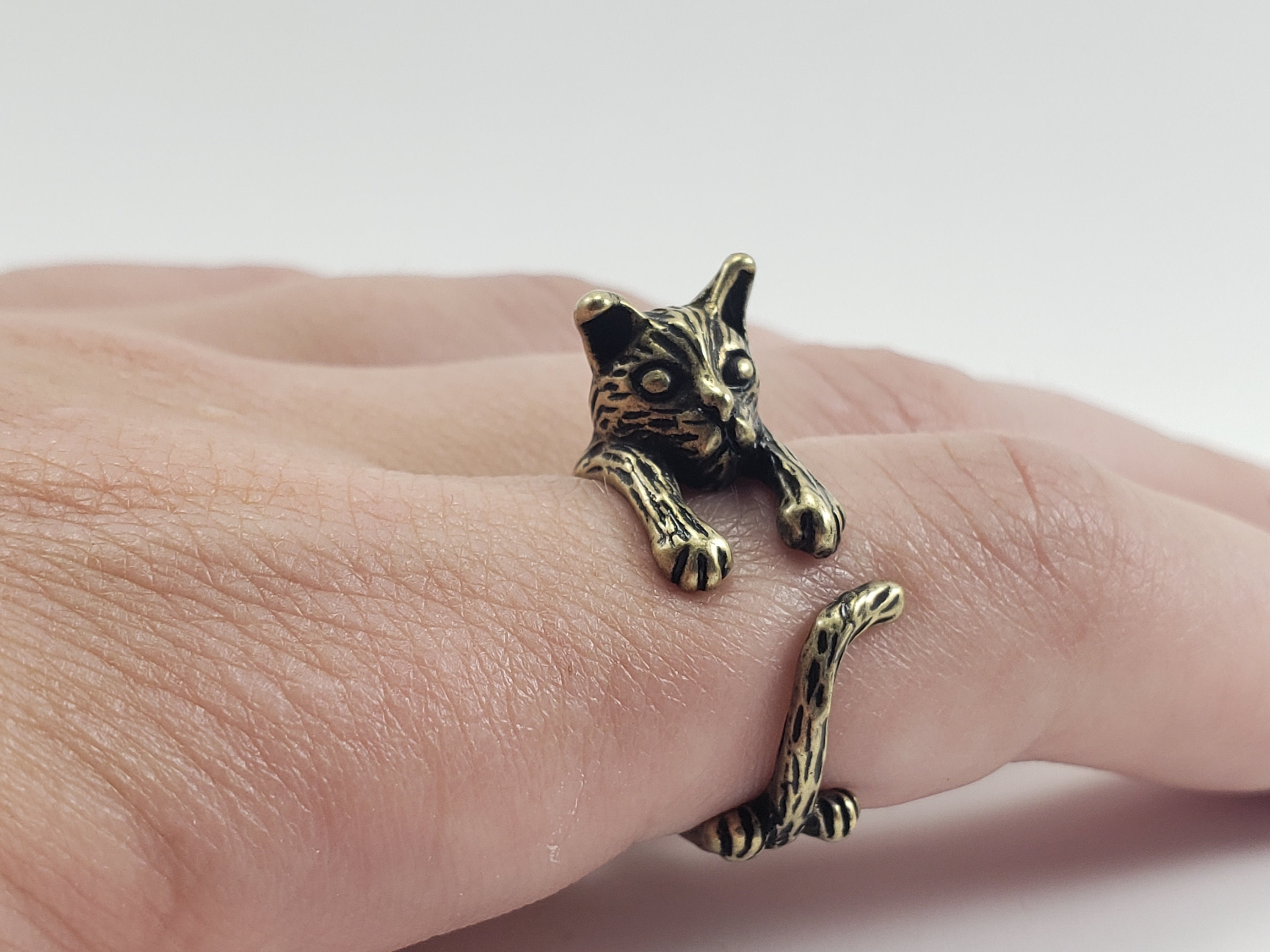 Cat Ring Cat Gift Cat Jewelry Black Cat Ring Cat Lover - Etsy