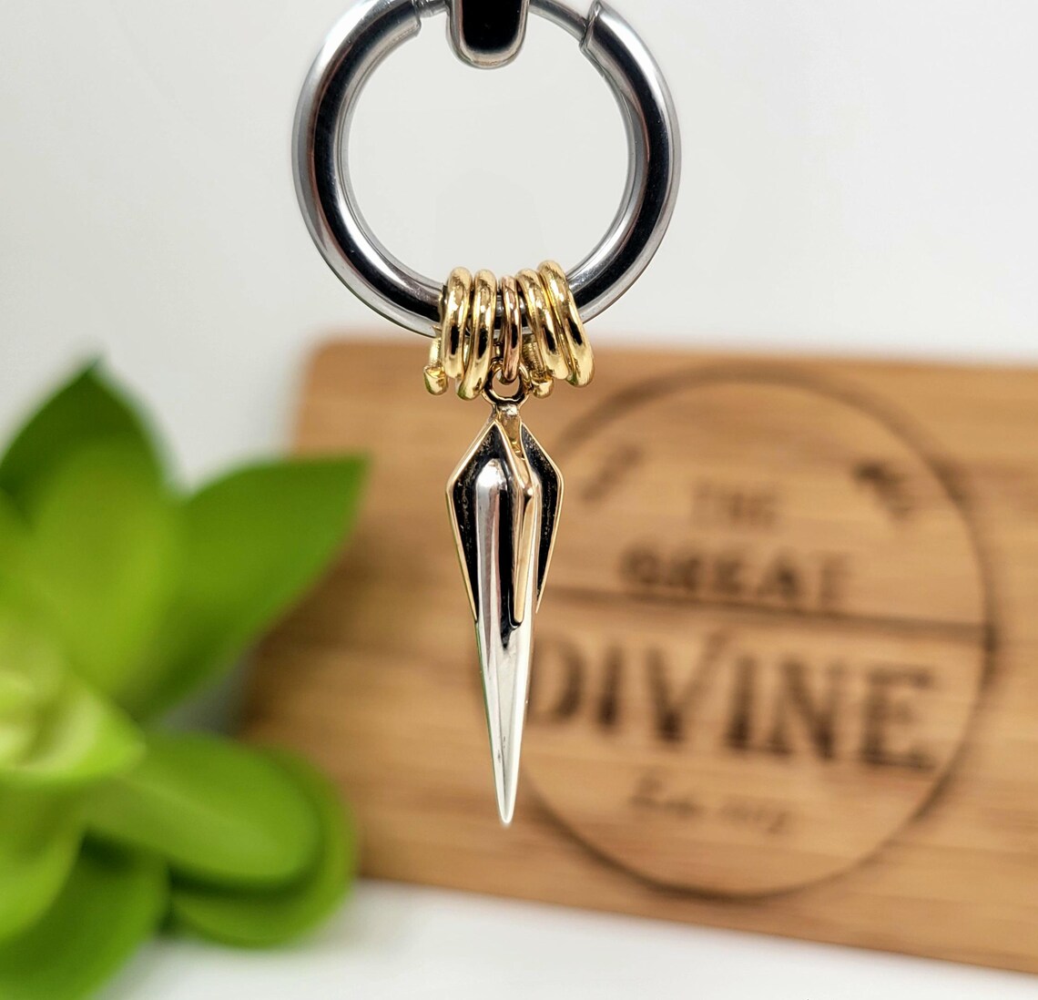 Gold Claw Sterling Silver Spike Dangle Earring for Men - Etsy