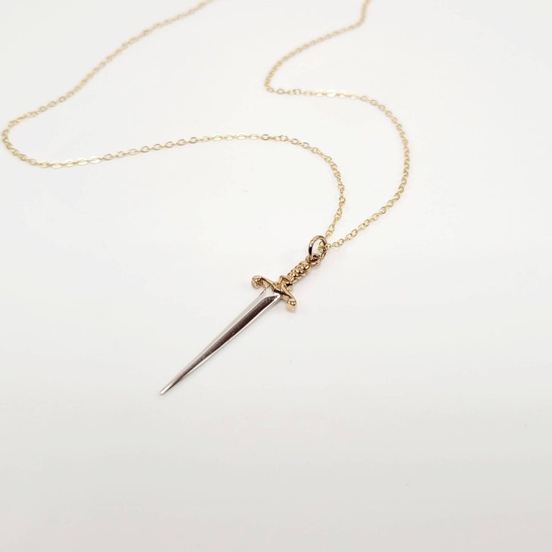 Sword Charm Necklace Sterling Silver Sword Necklace Sword - Etsy
