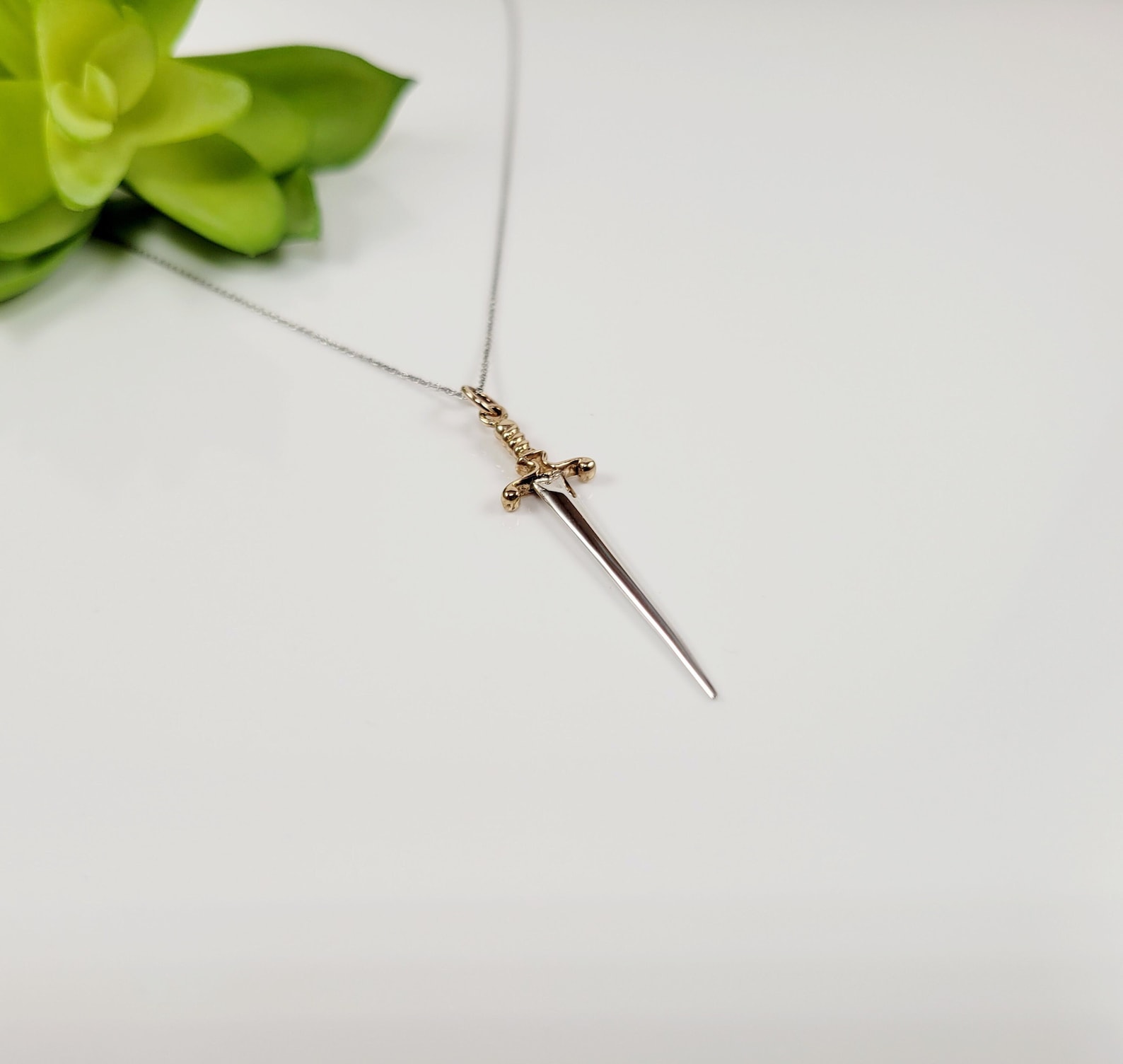 Sword Charm Necklace, Sterling Silver Sword Necklace, Sword Pendant ...