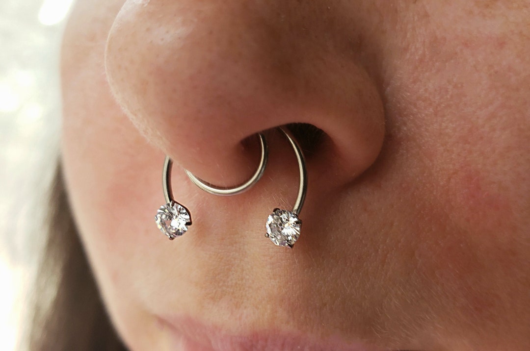 Fake Septum Ring Fake Septum Piercing Non Pierced Septum - Etsy