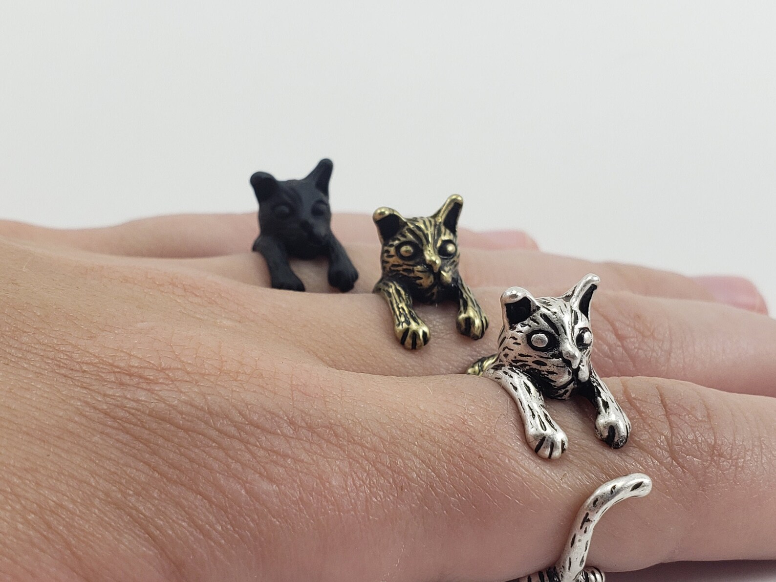 Cat Ring Cat Gift Cat Jewelry Black Cat Ring Cat Lover - Etsy