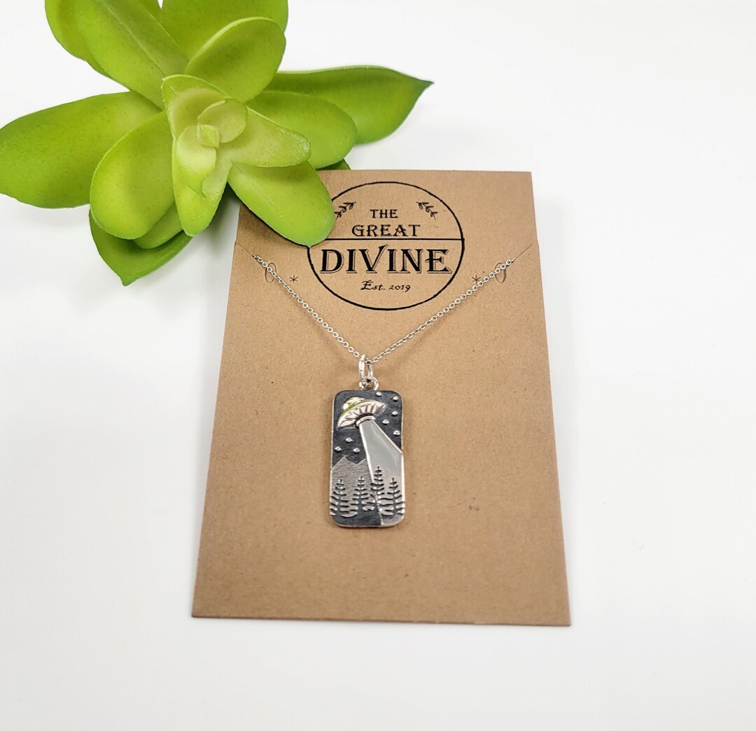 Spaceship Charm Necklace, Spaceship Pendant Necklace, Spaceship ...