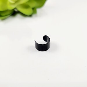Thick Black Ear Cuff for Men, Mens Stainless Steel Ear Cuff, Guys Black ...