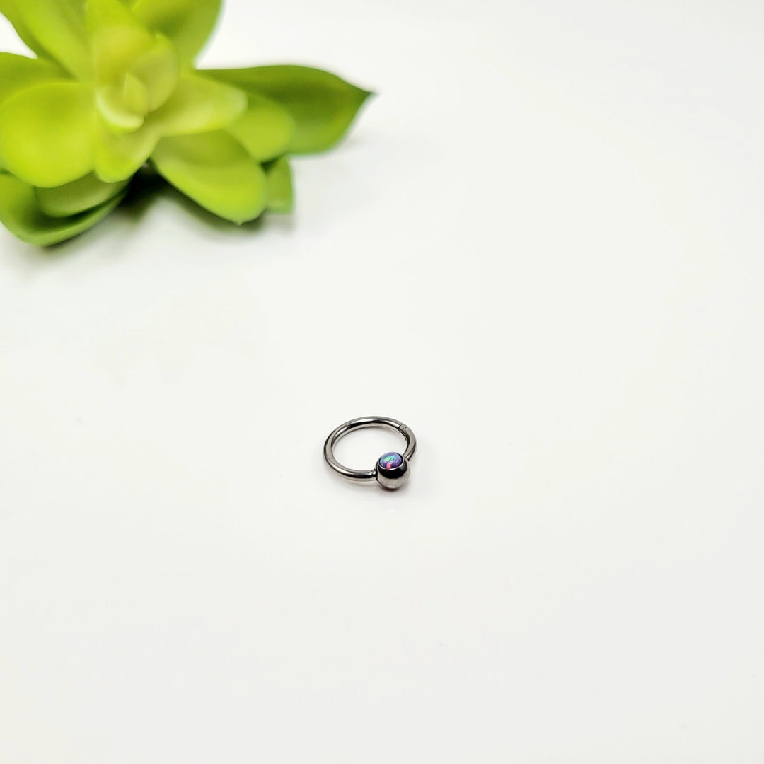 Purple Opal Captive Septum Ring Helix Tragus Cartilage Septum - Etsy