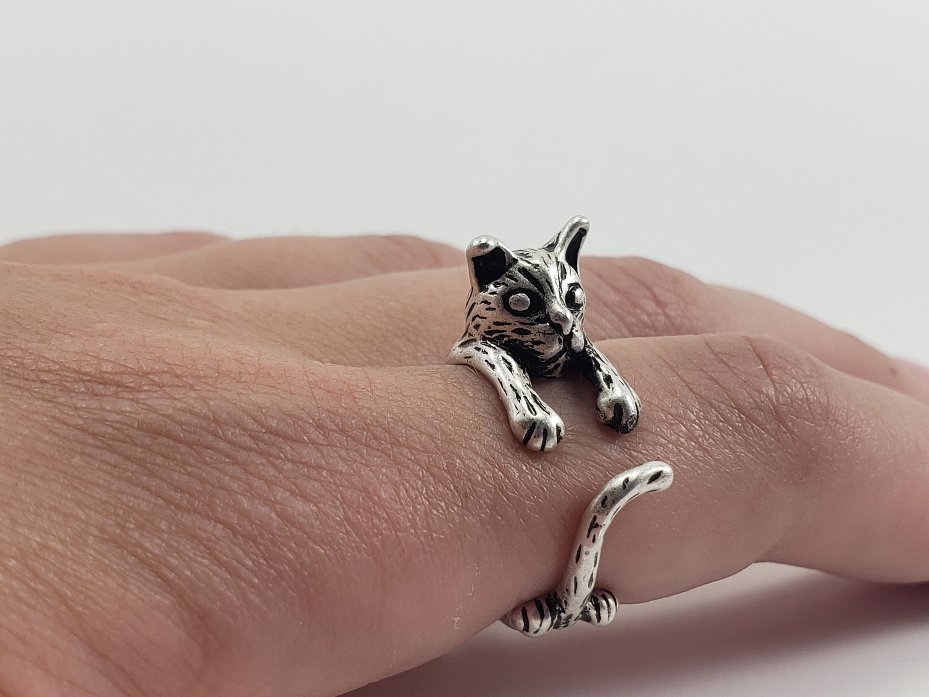 Cat Ring Cat Gift Cat Jewelry Black Cat Ring Cat Lover - Etsy