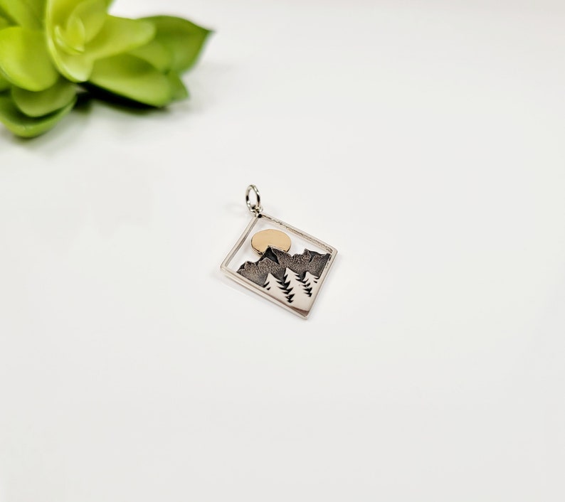 Sterling Silver Mountain Necklace Mountain Pendant Mountain - Etsy