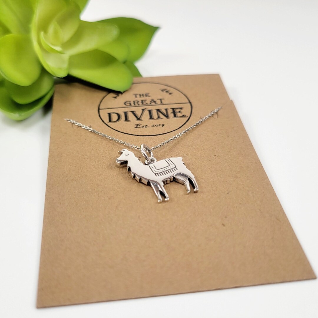 Sterling Silver Llama Necklace, Llama Charm Necklace, Llame Pendant ...