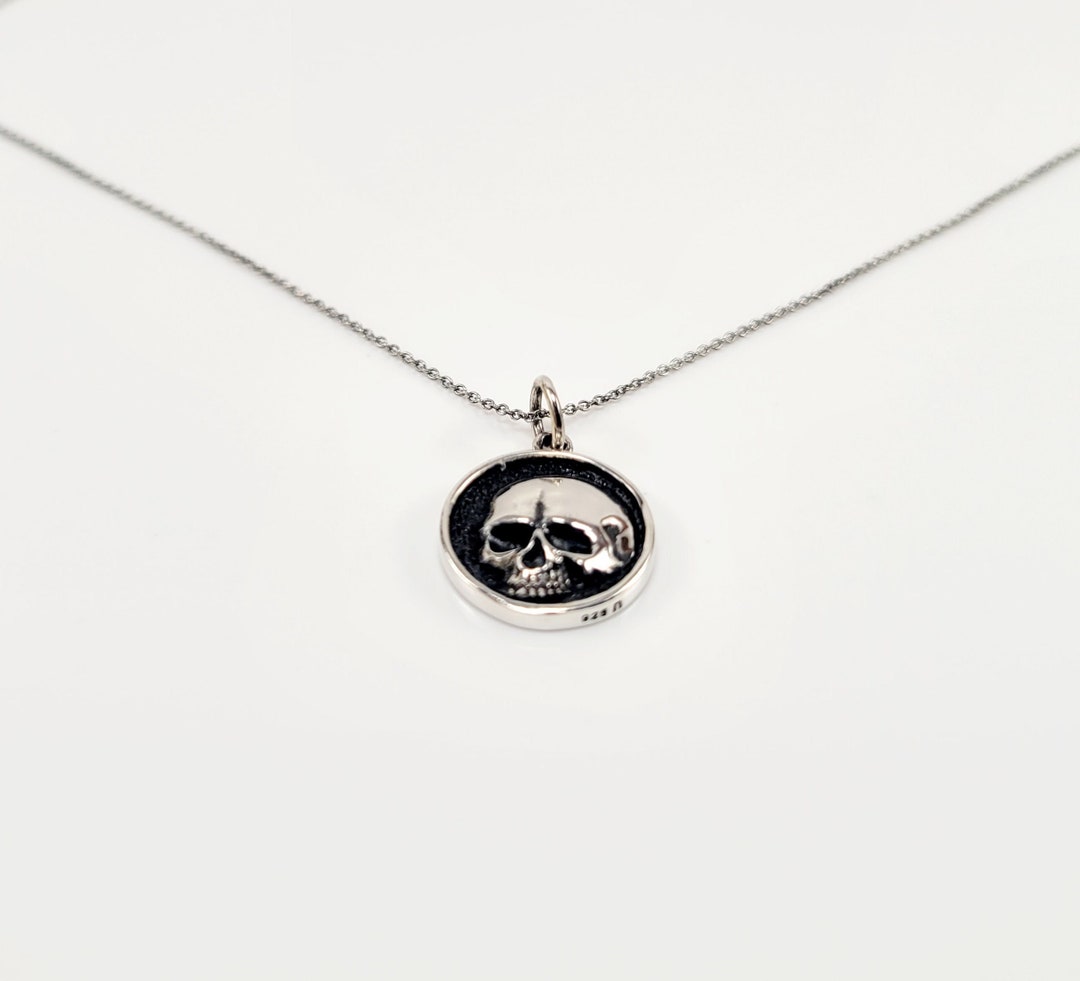 Tiny Skull Charm Necklace, Dainty Skull Necklace, Dainty Skull Charm ...