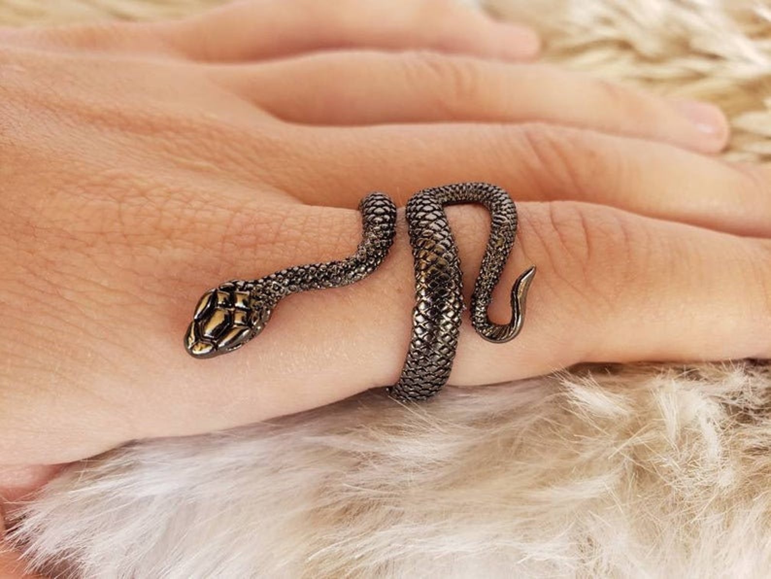 Gunmetal SERPENT Ring Serpent Jewelry Serpent Lover Gift | Etsy