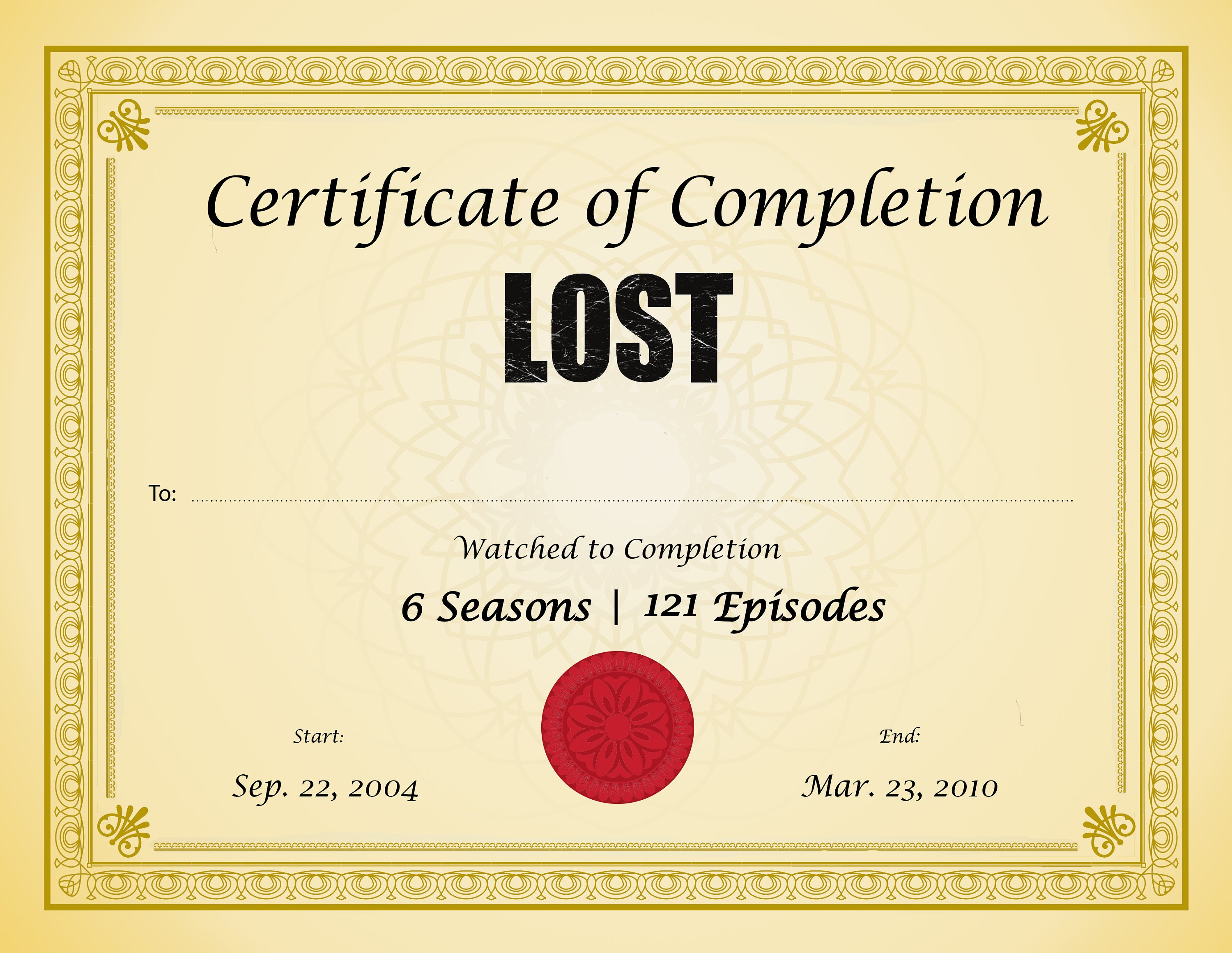 Certificate Of Completion Lost Etsy Certificate Of Completion Lost Etsy
