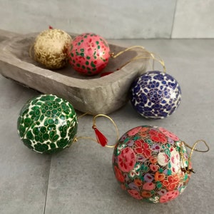 Decorative Christmas Bauble, Paper Mache Handmade Bauble, Christmas ...