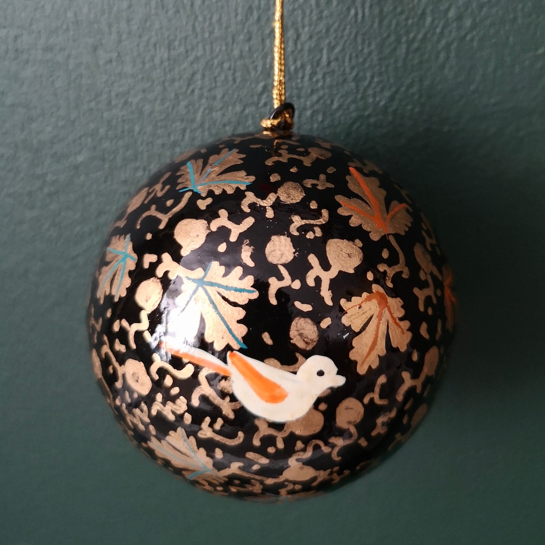 Christmas Bauble, Paper Mache Bauble, Secret Santa Present, Festive ...