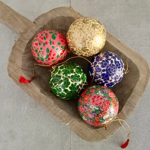 Decorative Christmas Bauble, Paper Mache Handmade Bauble, Christmas ...