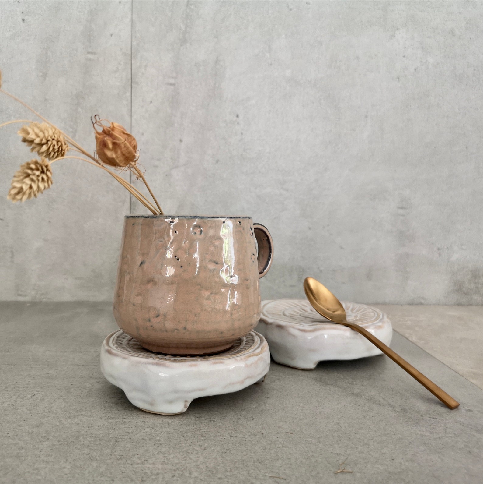 Handmade Ceramic Mug Clay Pottery Rose Stoneware Mug - Etsy UK