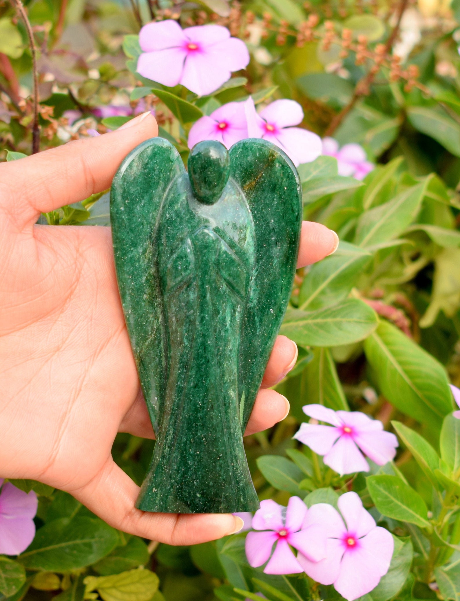 Beautiful Dark Green Angel / Aura Angel Wing / Gemstone Angel | Etsy