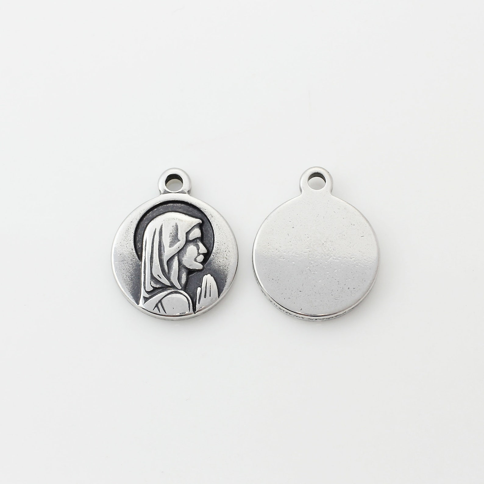 2pcs/ss005/ Coin Virgin Mary Stainless Steel Pendant Coin - Etsy
