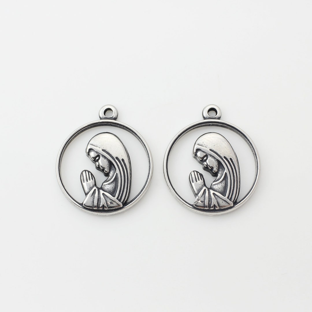 2pcs/ss006/ Coin Virgin Mary Stainless Steel Pendant, Coin Virgin Mary ...