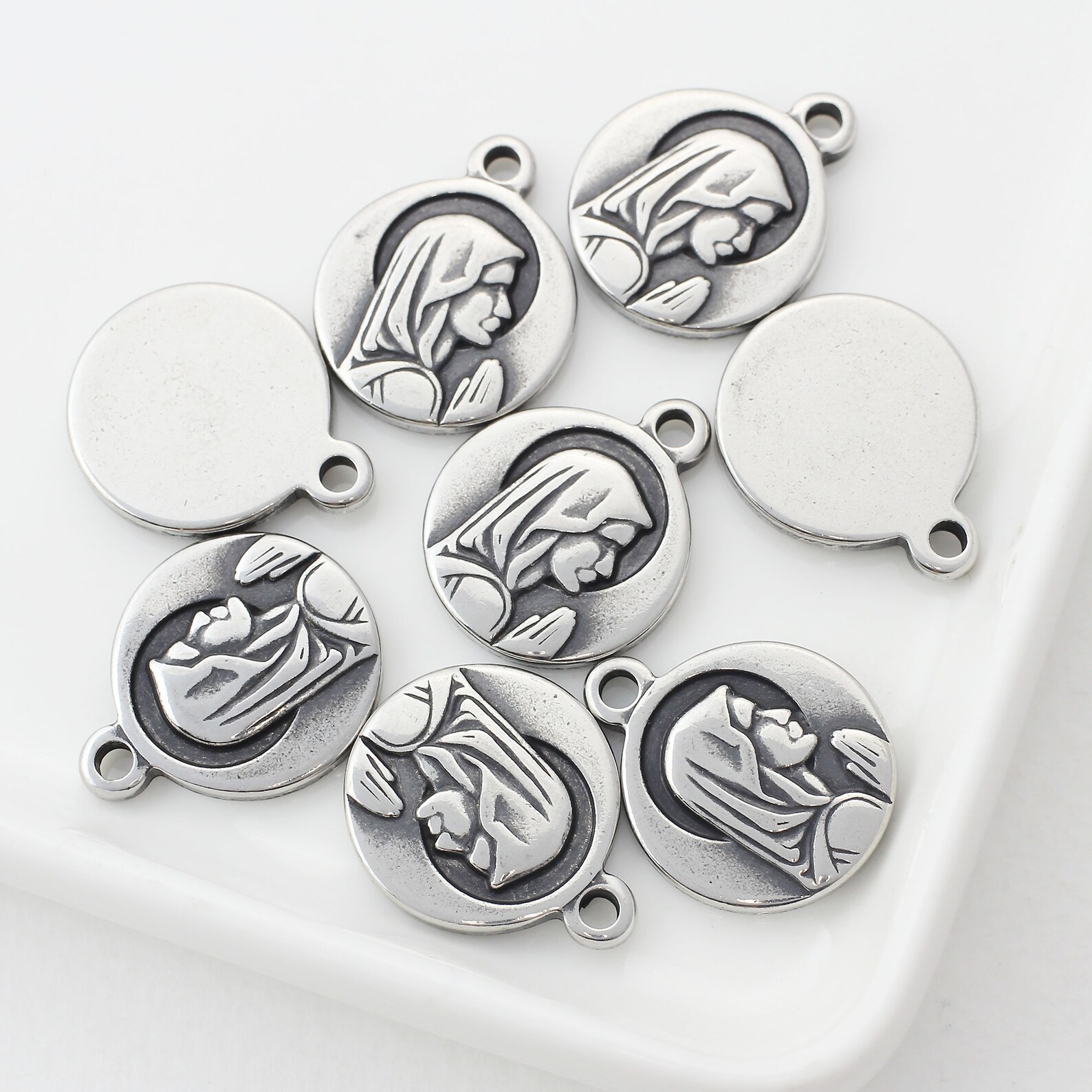 2pcs/ss005/ Coin Virgin Mary Stainless Steel Pendant Coin - Etsy