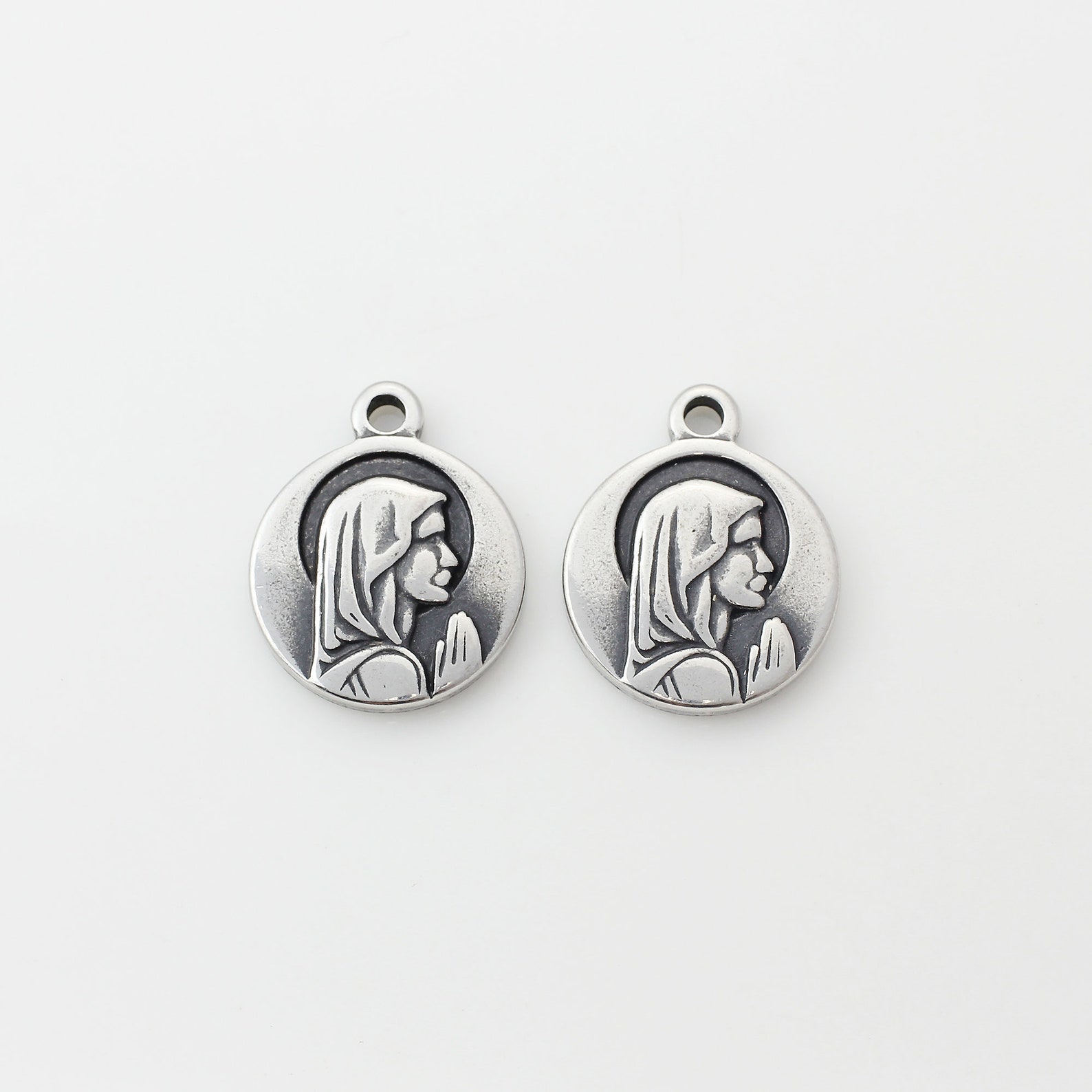 2pcs/ss005/ Coin Virgin Mary Stainless Steel Pendant Coin - Etsy