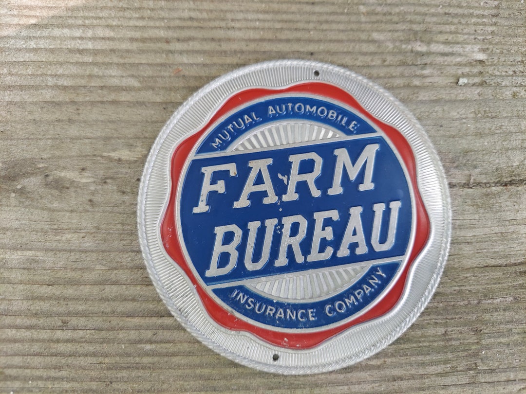 Early Vintage Embossed Farm Bureau Insurance Co. Advertising Plaque ...