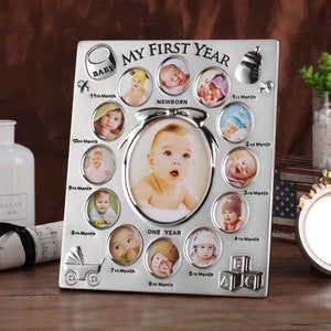 My First Year Personalized Photo Frame,baby 1 Year Birthday Gift, Baby ...
