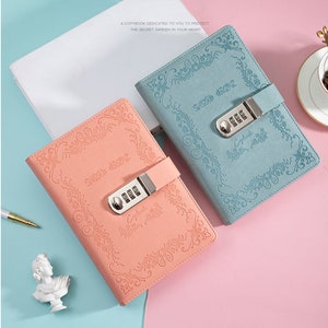 Personalized Leather Journals Lock,custom Name Engraved Notebook,school ...