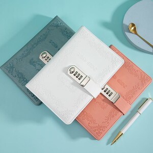 Personalized Leather Journals Lock,custom Name Engraved Notebook,school ...