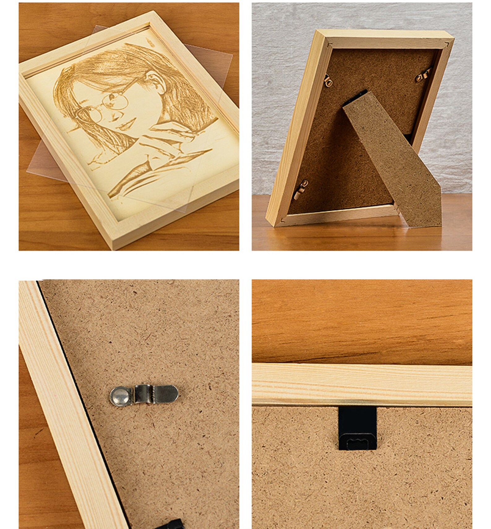 Custom Wooden Engraved Photo Portrait Frame Photo on - Etsy